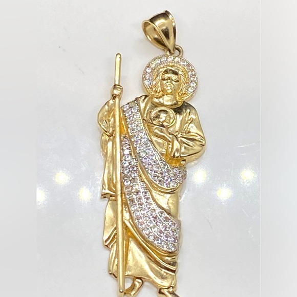 Accessories | 14k Solid Gold St Jude Saint San Juda Judas Pendant 14k ...
